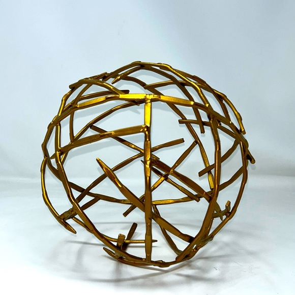 gold accent | Accents | Gold Metal Wire Sphere Sculpture Accent ...
